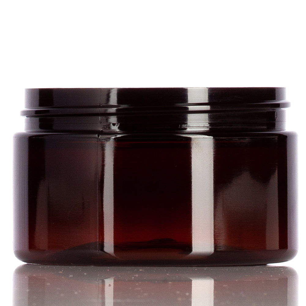 Amber Low Profile Plastic Jar