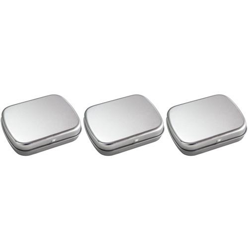 1 oz Metal Hinge Top Steel Tin Container (3 Pack)