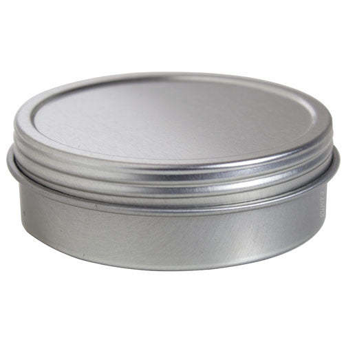 2 oz Metal Steel Tin Flat Container with Tight Sealed Twist Screwtop ...
