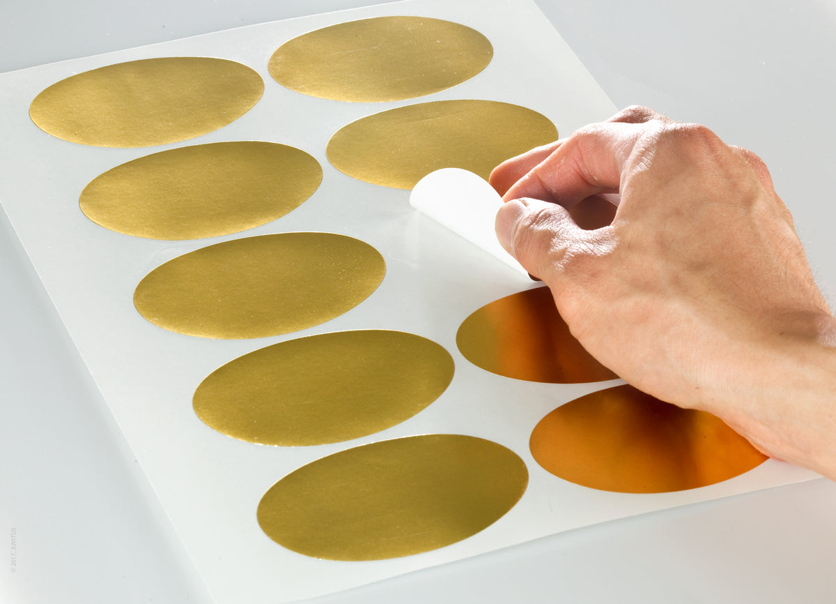 Shiny Gold Foil Oval Labels, 3.25" x 2", for Laser Printers with ...