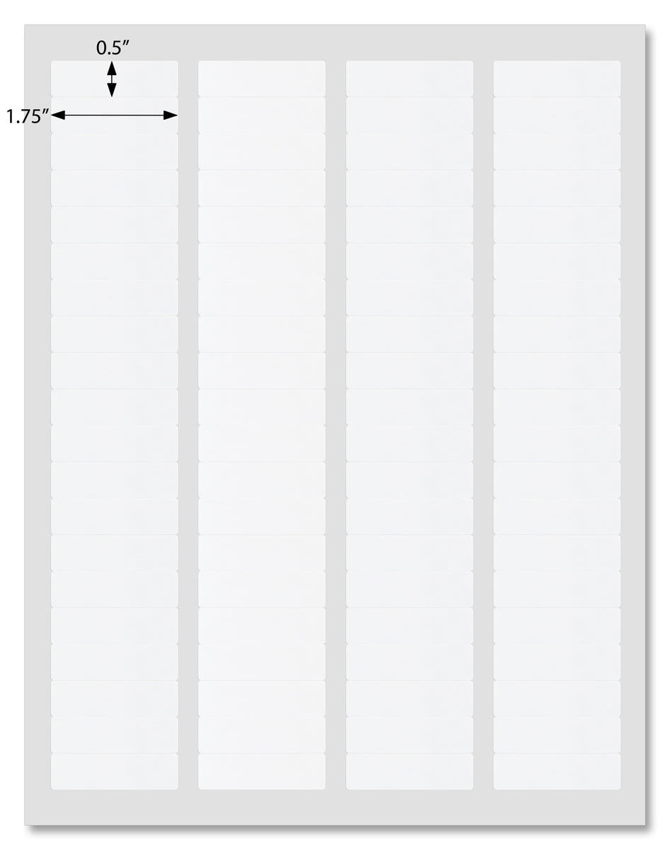 Waterproof White Matte Return Address Labels, 1.75" x 0.5" Rectangle ...