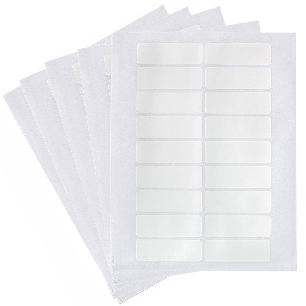 White Rectangular Waterproof Essential Oil Labels for Bottles & Jars ...